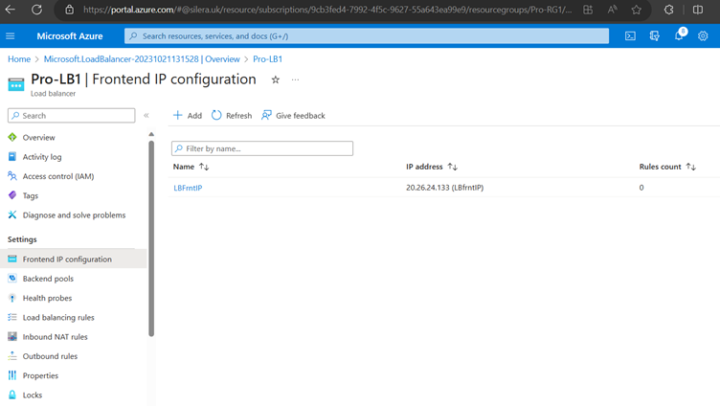 Azure Load Balancer Configuration - NG Cloud Security